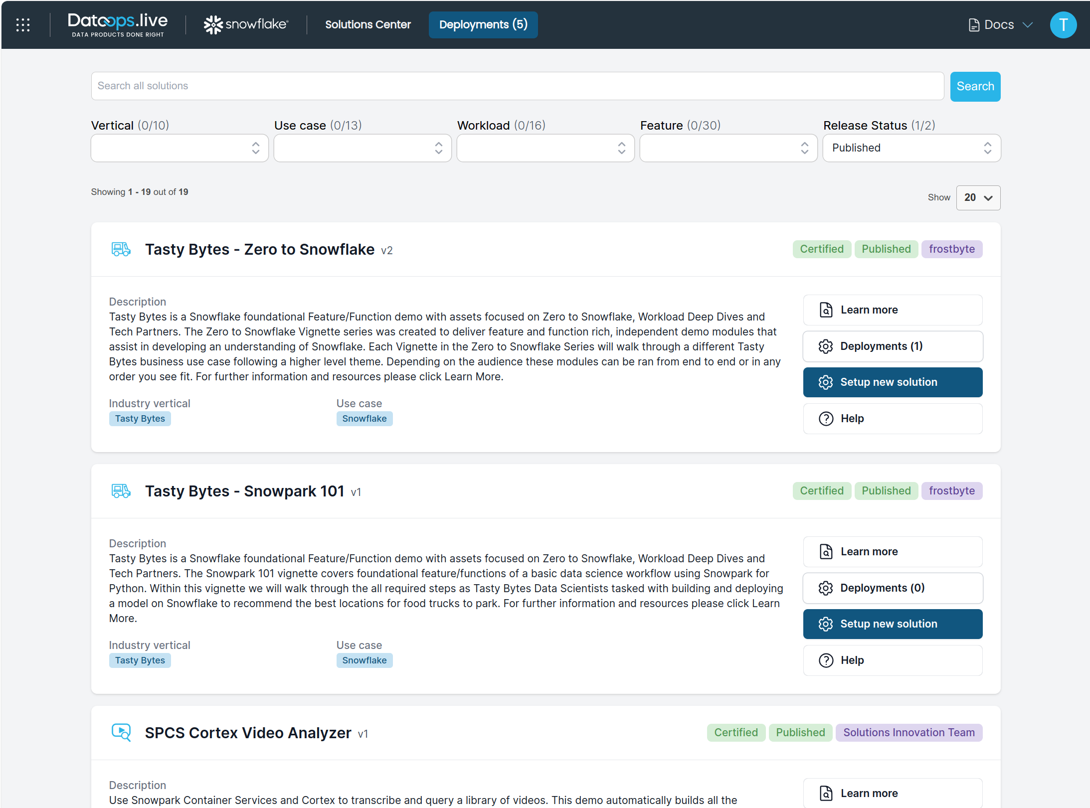 Snowflake Solution Central